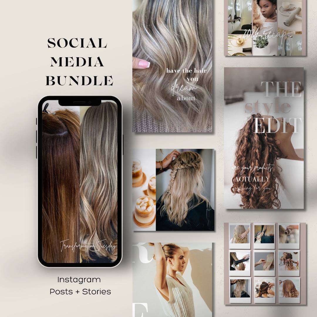 Hair Dresser Social Media Templates for Hairstylist Instagram Templates ...