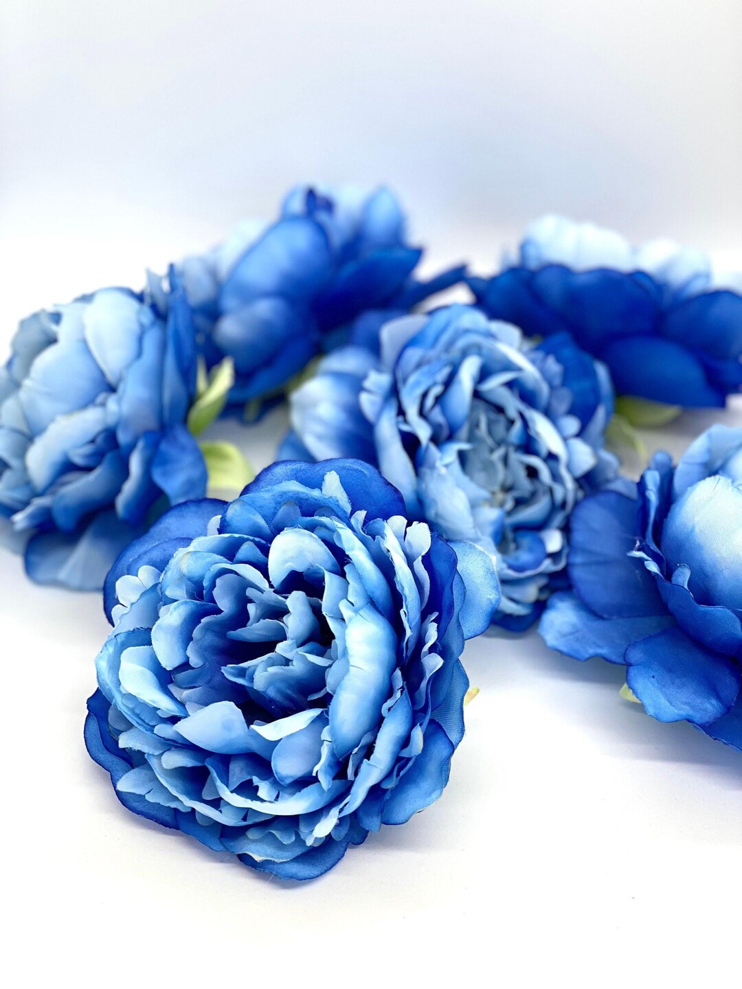 5 Royal Blue Peony Two Tone Peony Wedding Flower Fluffy Peony Flower ...