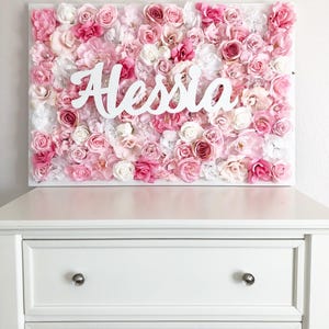 Flower Wall Name Sign Teen Girl Room Name Decor Teen Girl Gift Girl ...