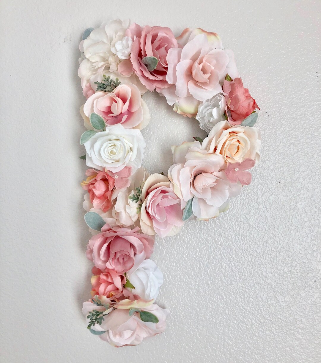 Floral Letter 19" 24" Flower Letter Nursery Letter Light Pink Nursery ...