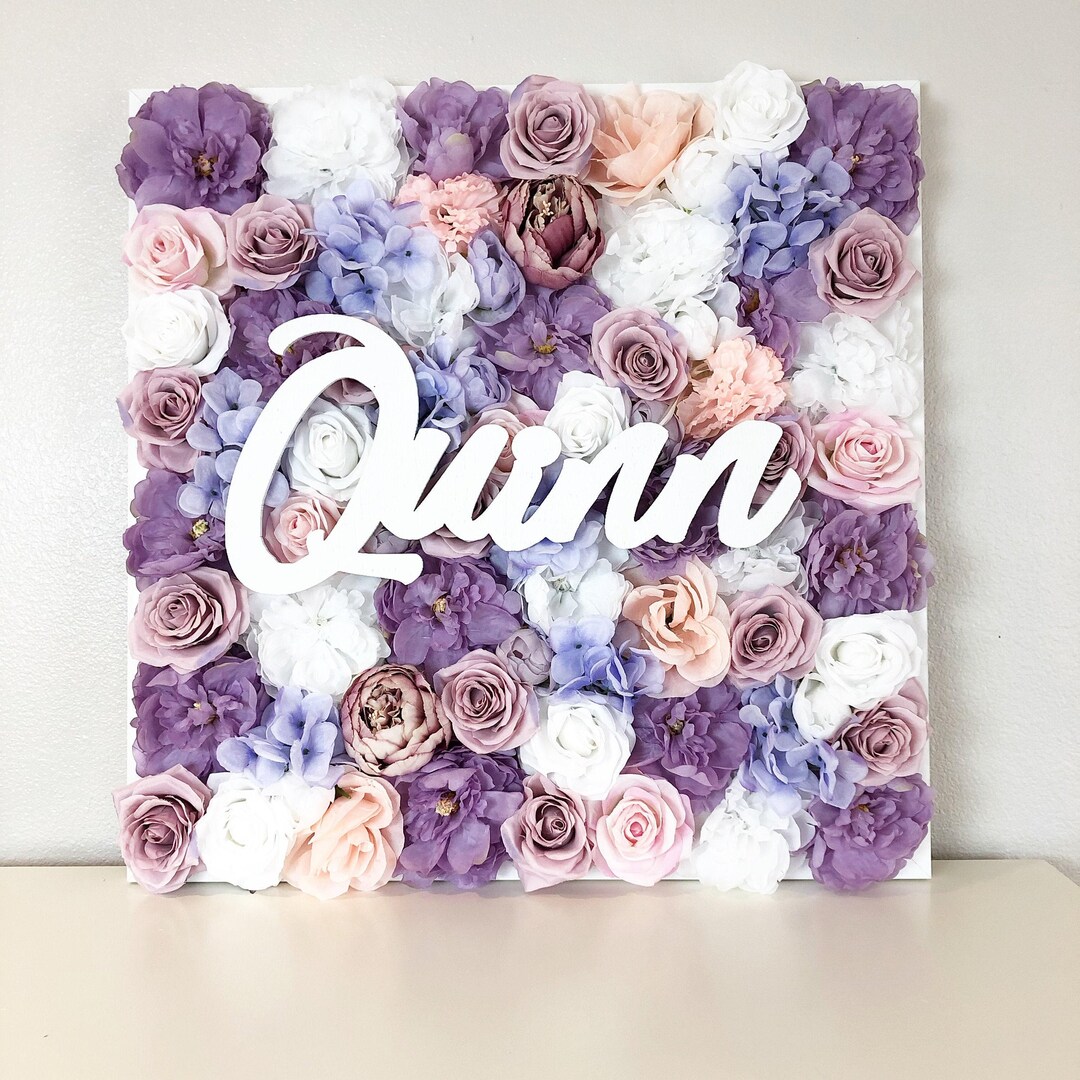 Flower Wall With Name Sign Floral Letter Flower Letter Baby Room Decor ...