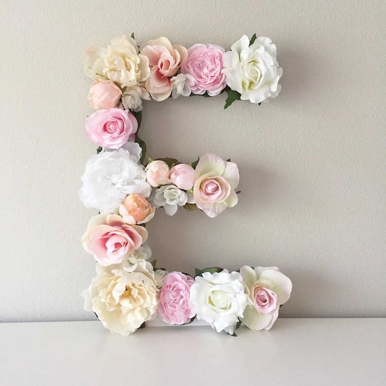 Large Floral Letter Large Flower Letter Floral Monogram Floral Number ...