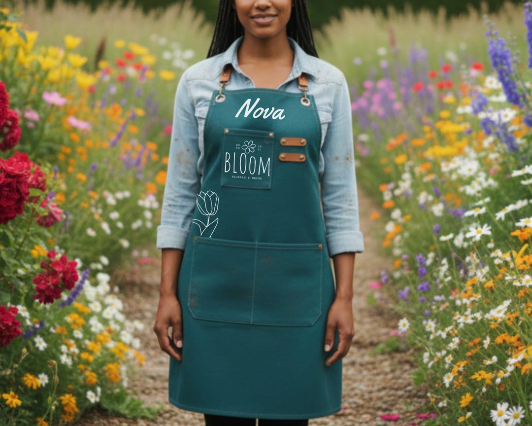 Custom Florist Canvas Apron Gift Idea for Mother Apron Florist Custom ...