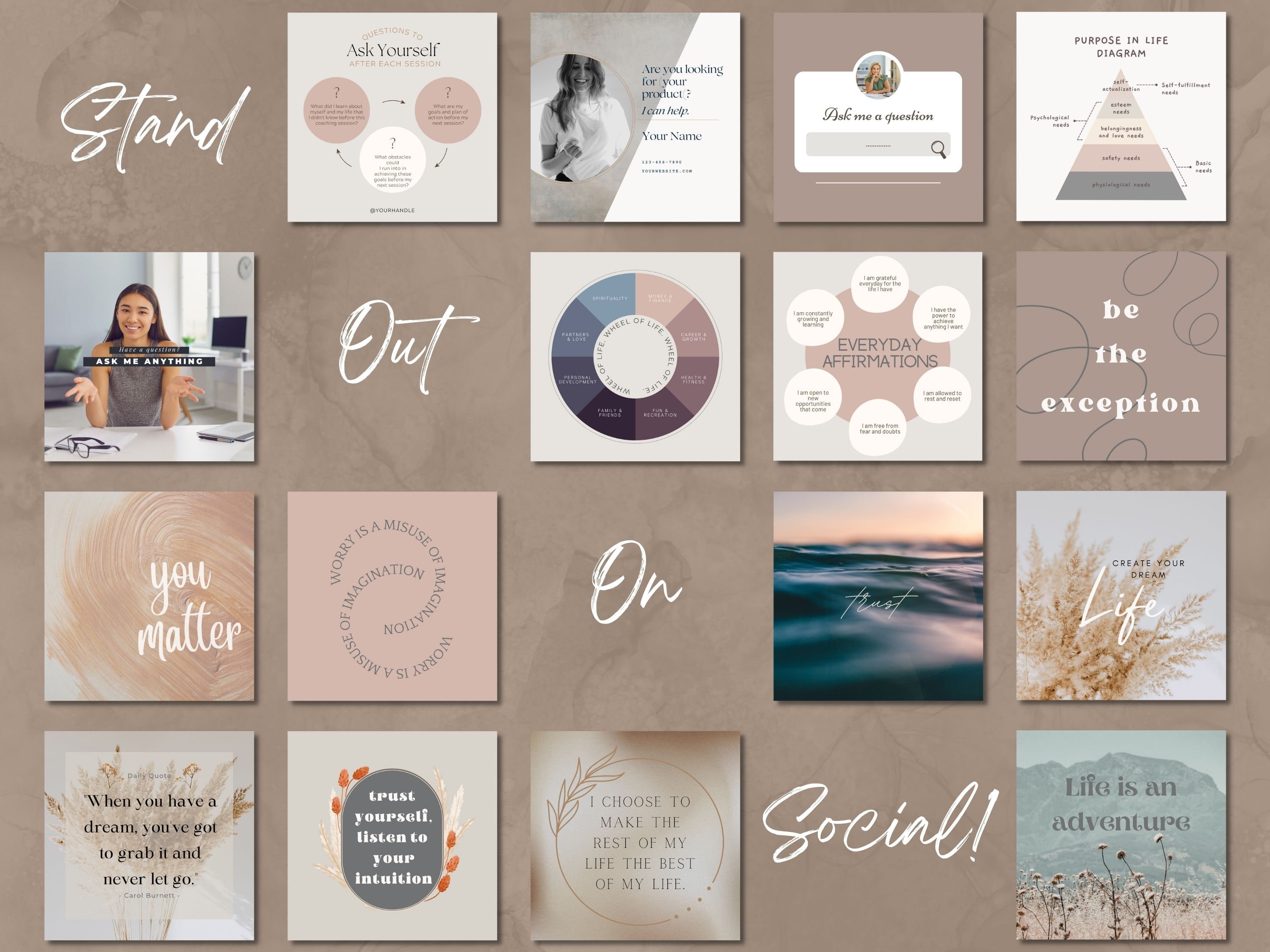 Life Coach Instagram Templates Instagram Post for Life Coach - Etsy