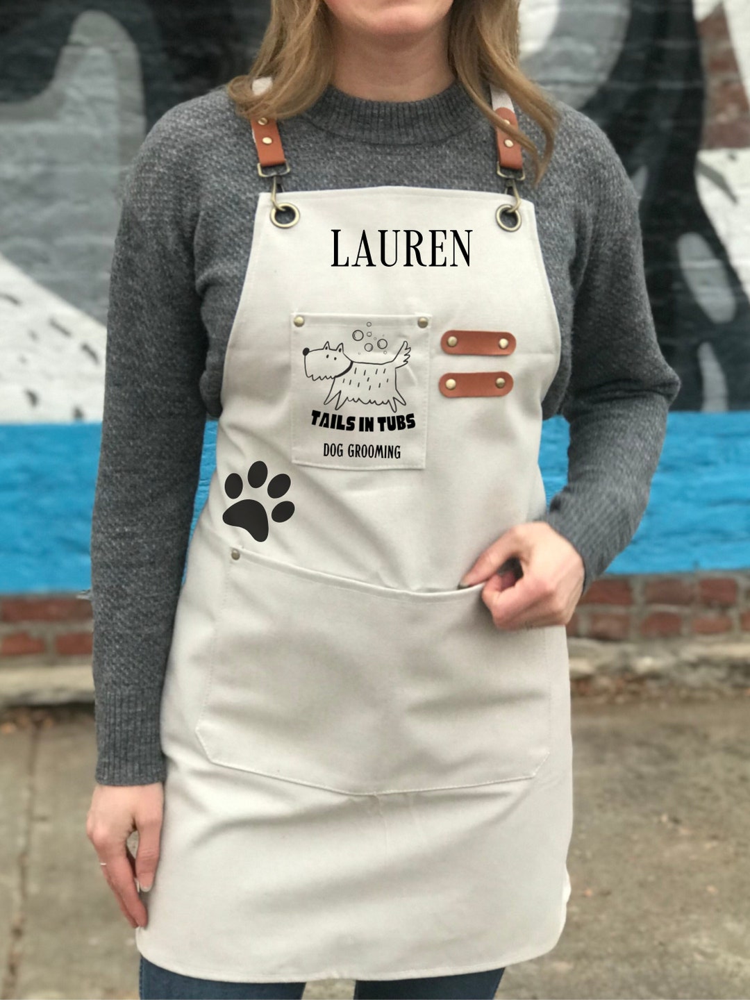 Grooming Smock Dog Groomer Gift for Dog Groomer Apron Dog Grooming ...