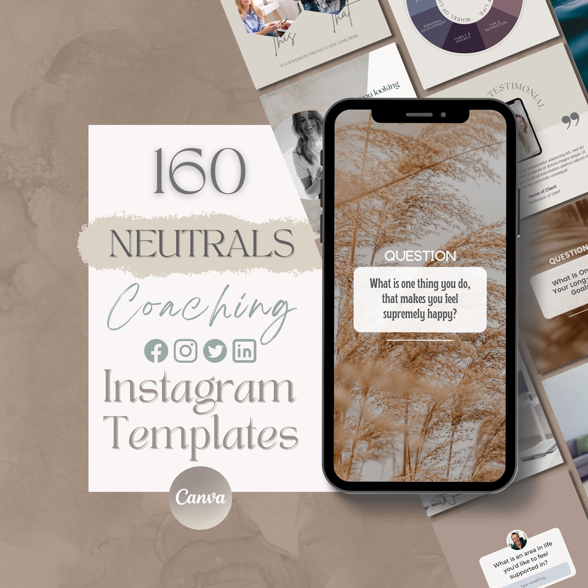 Life Coach Instagram Templates Instagram Post for Life Coach Social ...
