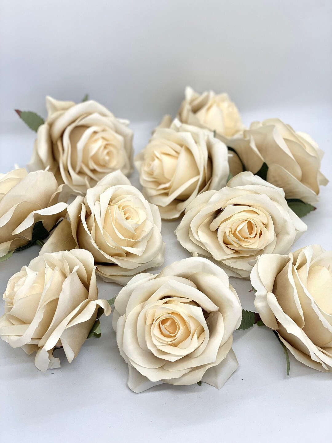 3.5" Artificial Gold Rose Flower Gold Artificial Rose Head Matte Gold ...