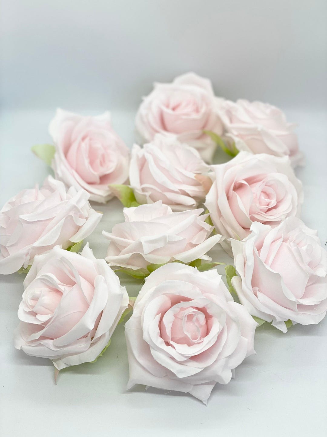 3" Pale Pink Rose Light Pink Artificial Rose Pale Blush Pink Fake Rose ...