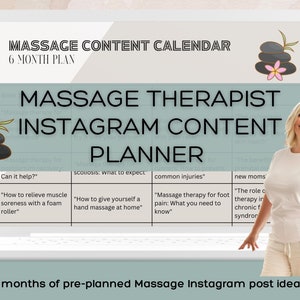 Massage Therapist Content Planning Calendar Massage Therapy - Etsy