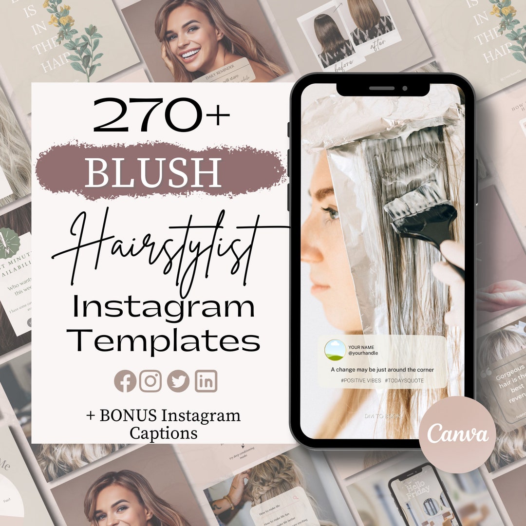 Hairstylist Instagram Template Hairstylist Canva Template Hair ...
