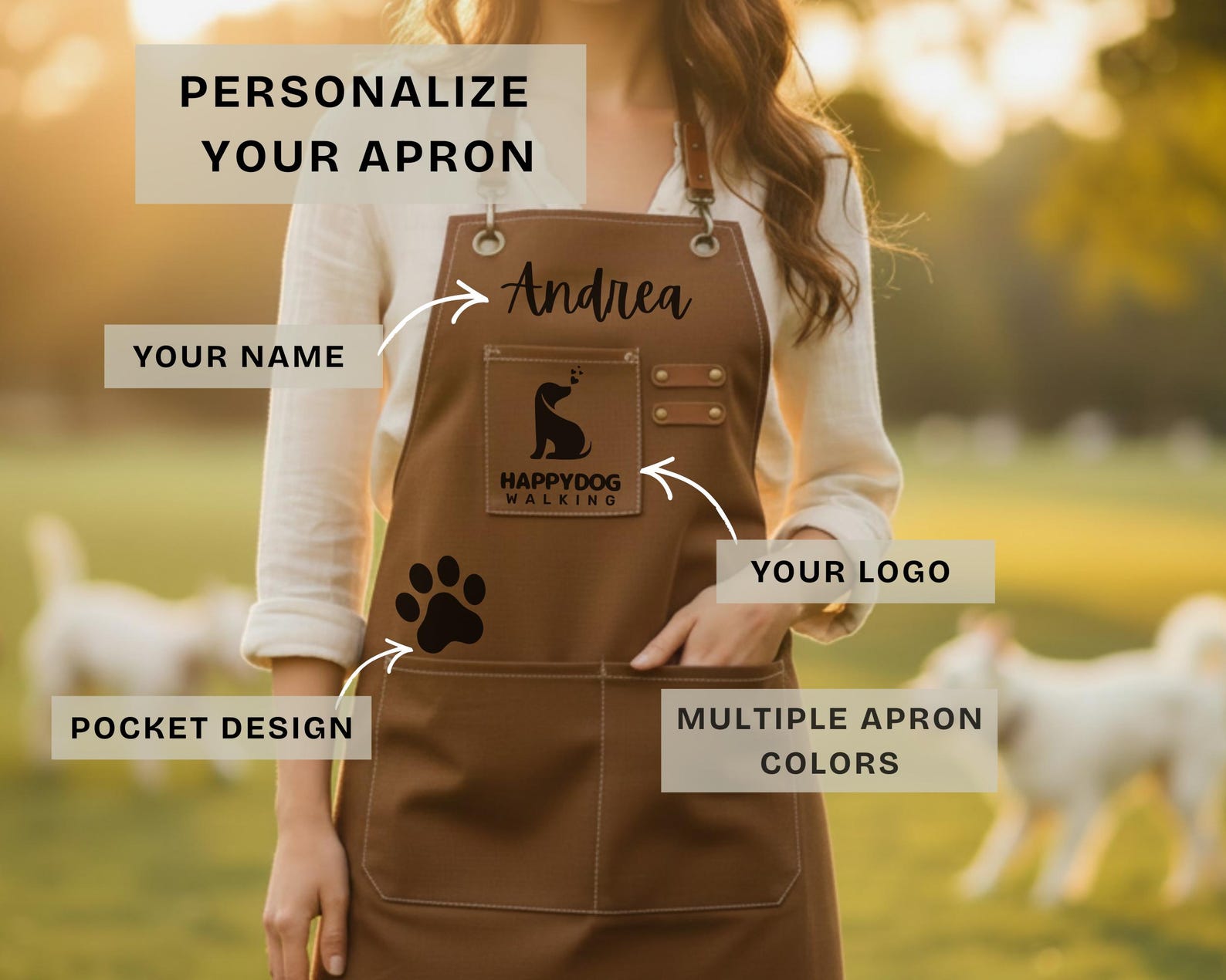 Custom Apron Logo for Groomer Gift Idea for Dog Groomer Apron for Pet ...