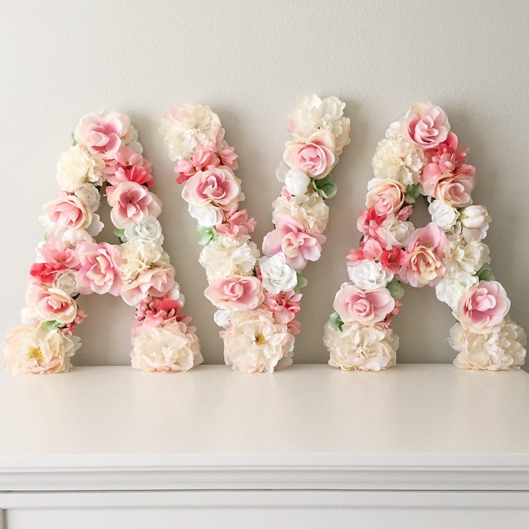 Custom Letter Flower Letter Floral Letter Baby Shower Decor Birthday ...
