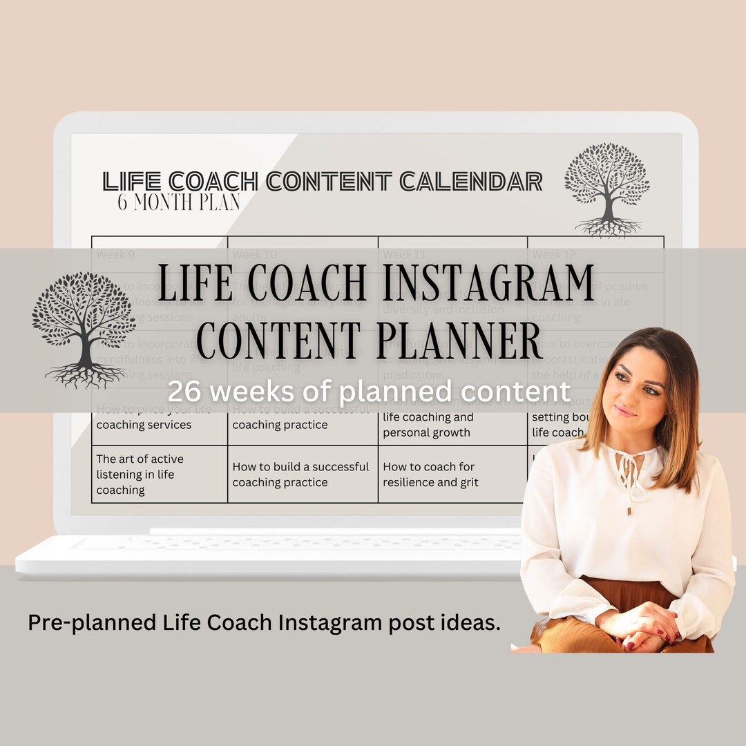 Life Coach Content Planning Calendar Coaching Content Planner Instagram Posting Planner Life ...
