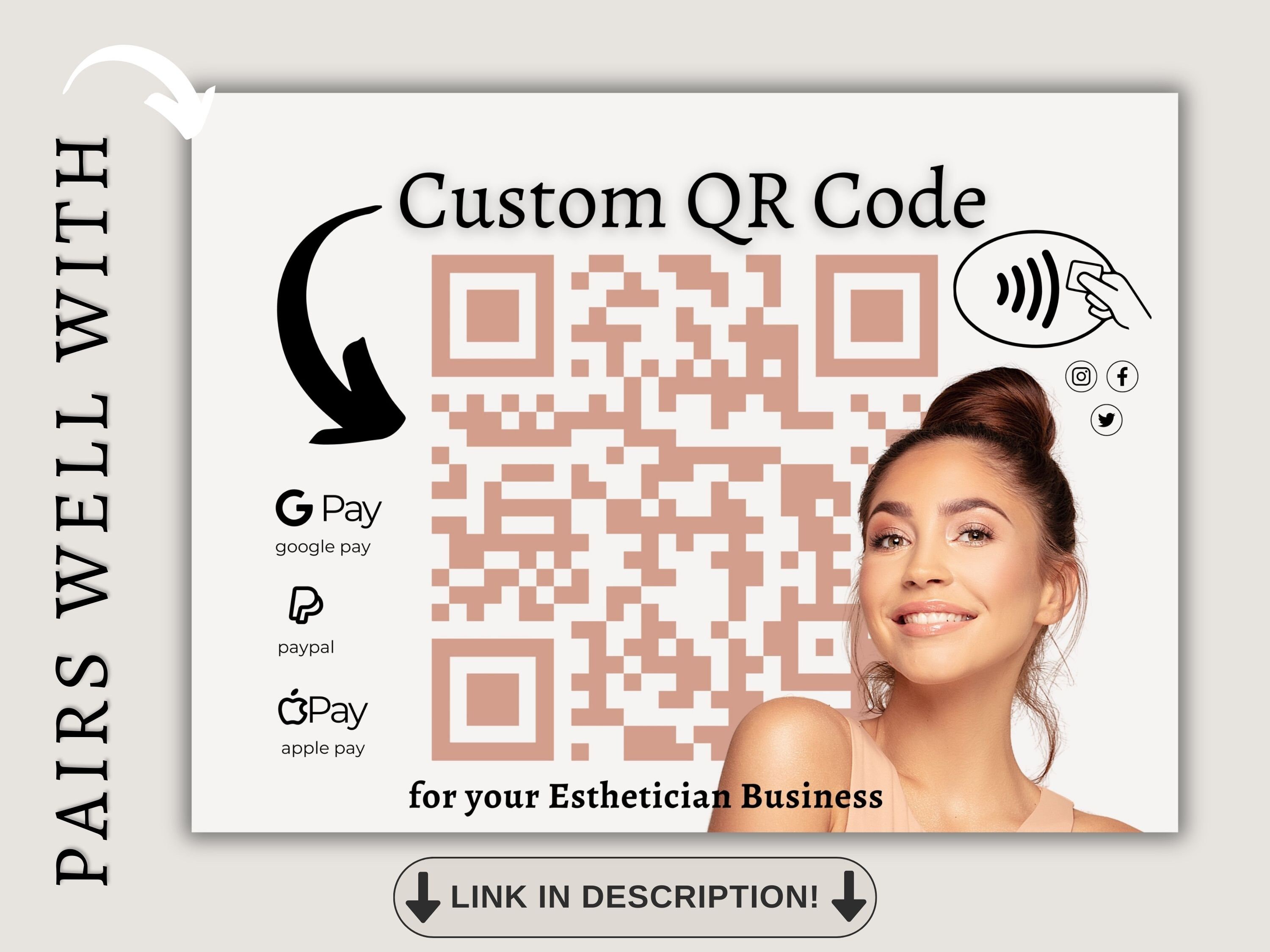 Editable Esthetician QR Code Sign QR Code Template Lash Tech Business ...