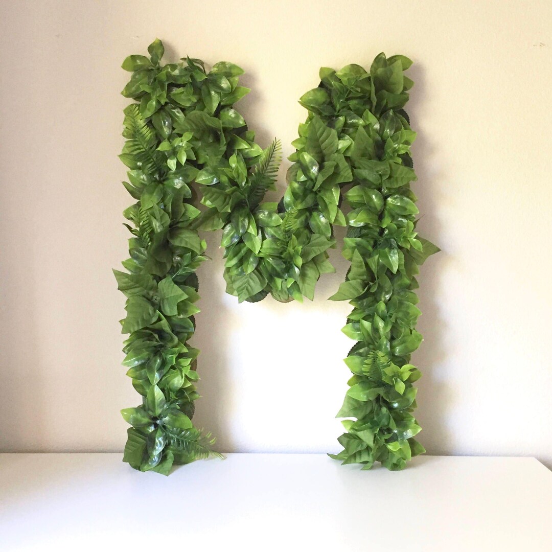 Boho Greenery Letter Floral Letter Boho Letter Boy Nursery Wall Decor ...