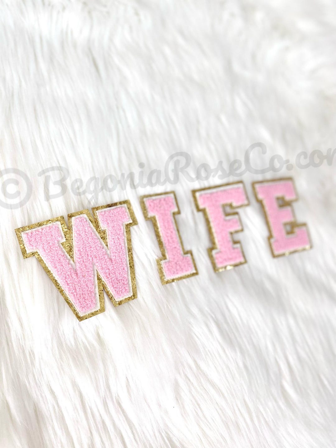 WIFE / WIFEY Letter Patches Sew on Iron on Chenille Patch Bridal Shower ...