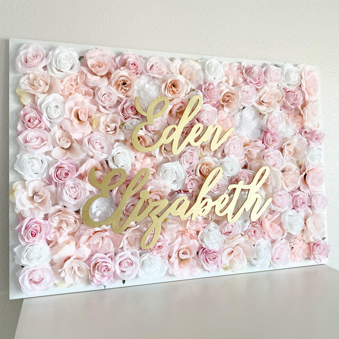 Girl Nursery Decor Girl Nursery Wall Art Girl Name Sign Wall Art Flower ...