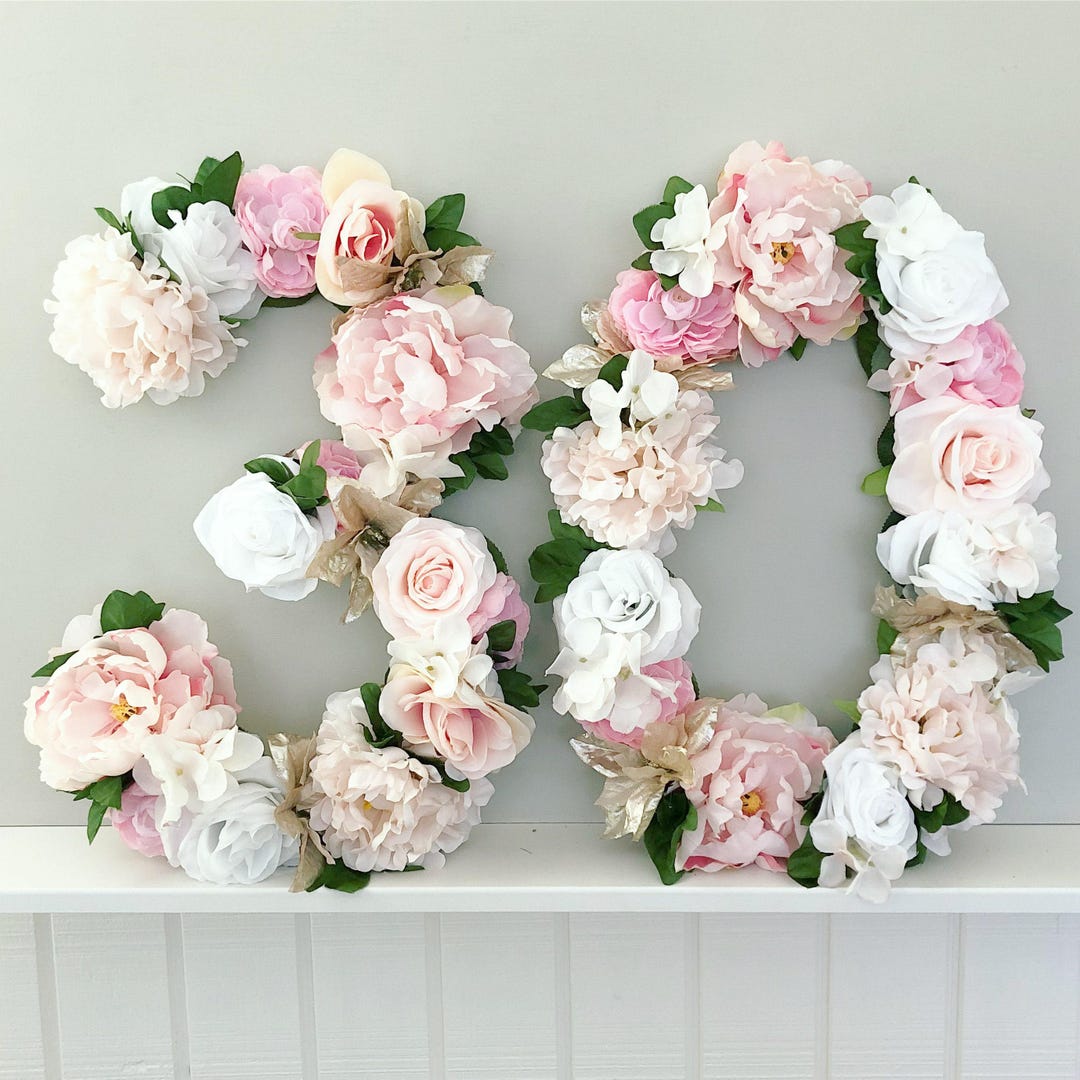 Birthday Number Number Decor Peach and Pink Birthday Decor Pink and ...