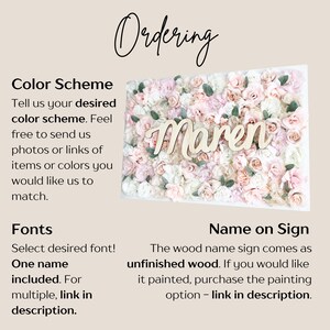 Flower Wall Name Sign Nursery Wall Decor Personalized Girl Bedroom ...