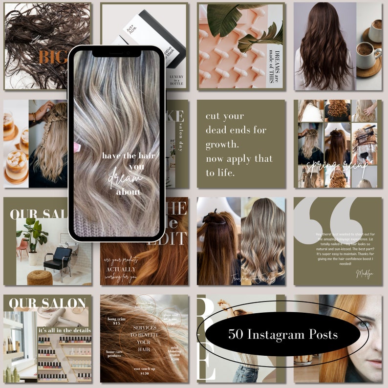 Hair Stylist Instagram Template for Hairstylist Branding Hair Salon ...
