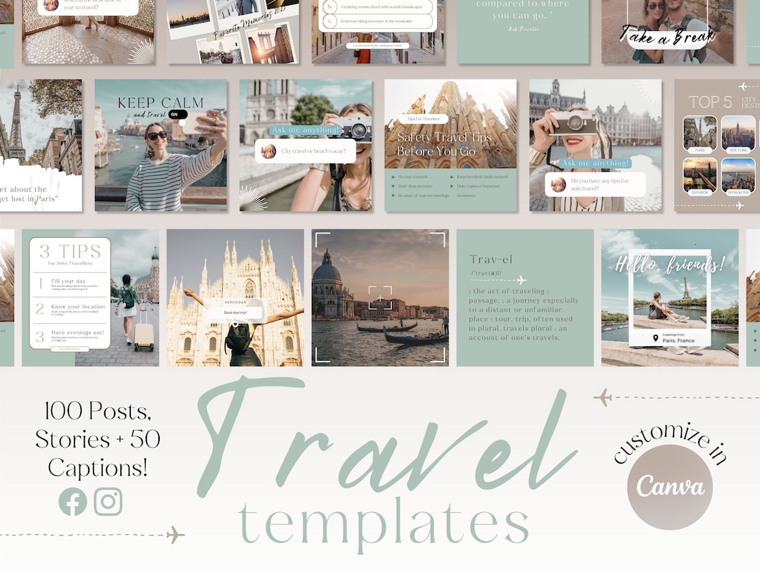 Travel Instagram Template for Travel Agent Template Instagram Travel ...