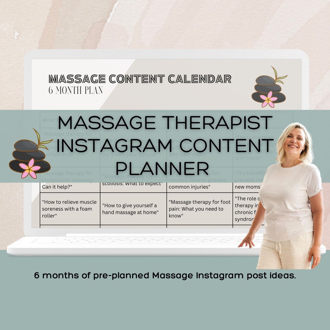 Massage Therapist Content Planning Calendar Massage Therapy Content ...