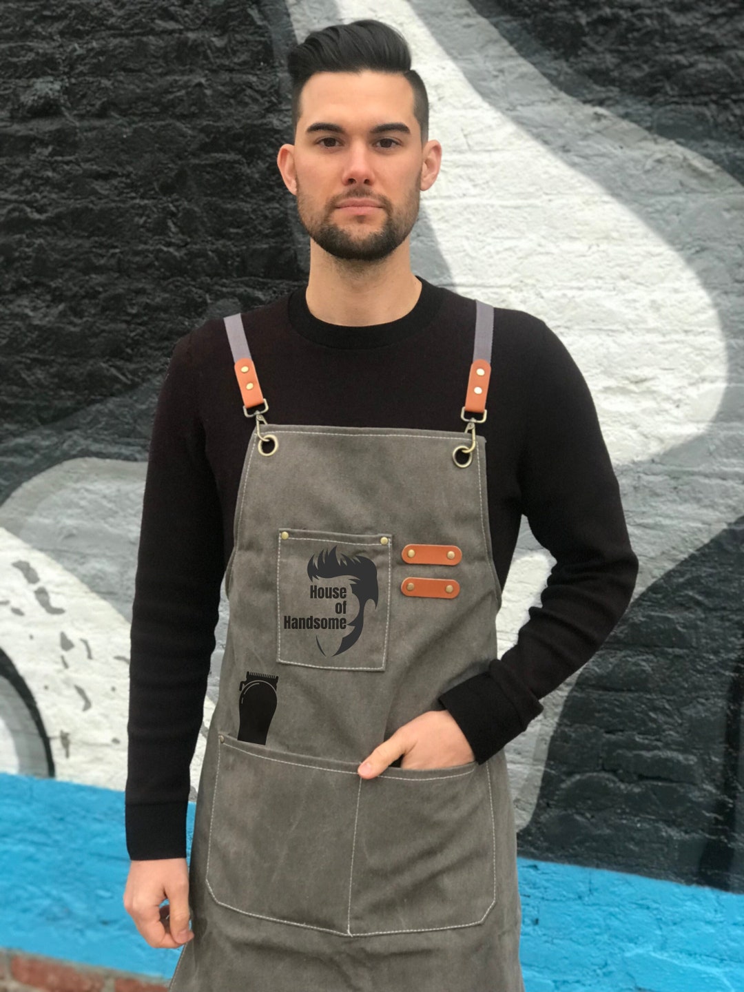 Custom Logo Barber Apron for Men Hair Cutting Apron for Barber ...