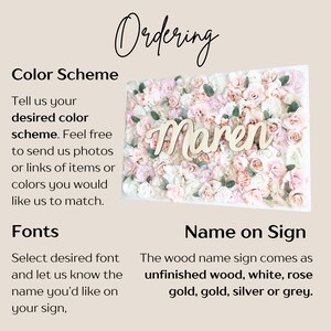 Flower Wall Name Sign Teen Girl Room Name Decor Teen Girl Gift Girl ...