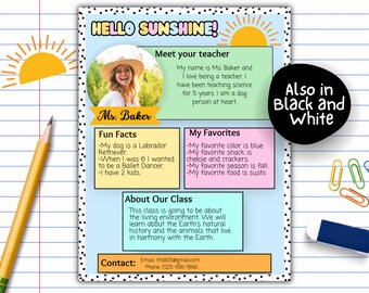 Meet the Teacher Editable Template Back to School Welcome - Etsy