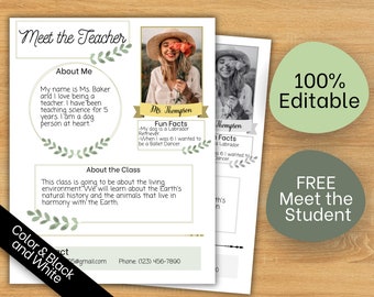 Editable Meet the Teacher Template Back to School Template - Etsy