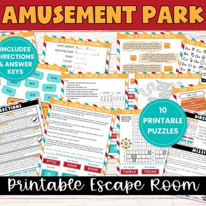 Amusement Park Printable Escape Room for Tweens and Kids - Summer ...