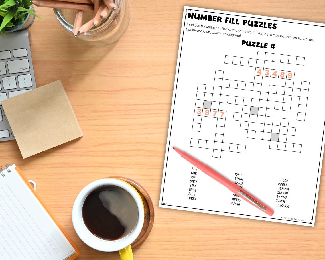 Engaging Number Puzzles Bundle for Kids - Sudoku, Kakurasu, Number ...