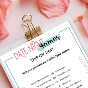 Fun Date Night Games for Couples - Bundle of 10 Printable Couples Games - Romantic Date Night ...