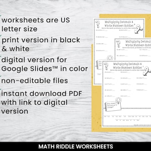 Multiplying Decimals and Whole Numbers Math Riddles Fun No Prep ...