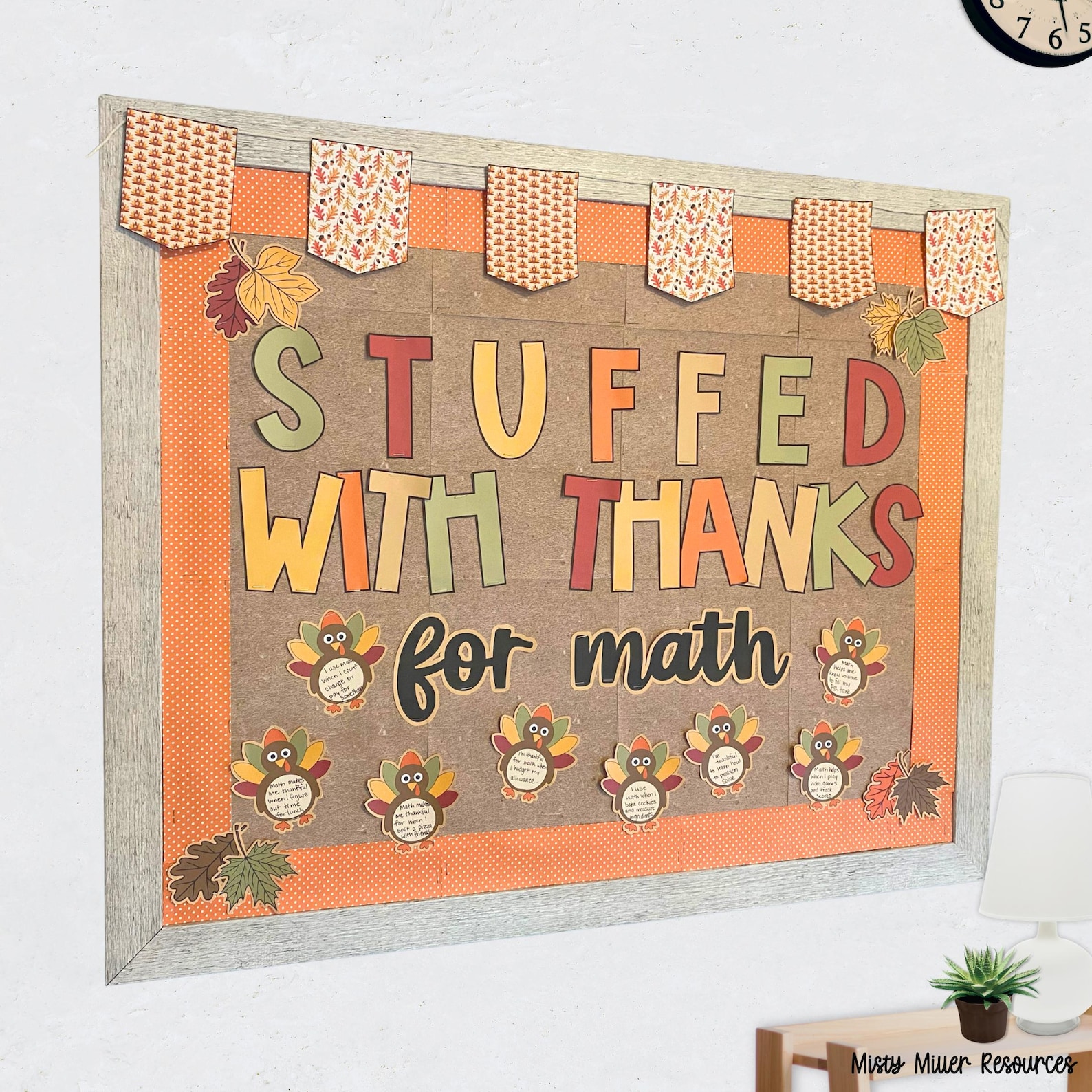 Fall Thanksgiving Math Classroom Bulletin Board Kit: Stuffed With Math ...
