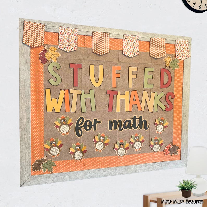 Fall Thanksgiving Math Classroom Bulletin Board Kit: Stuffed With Math ...