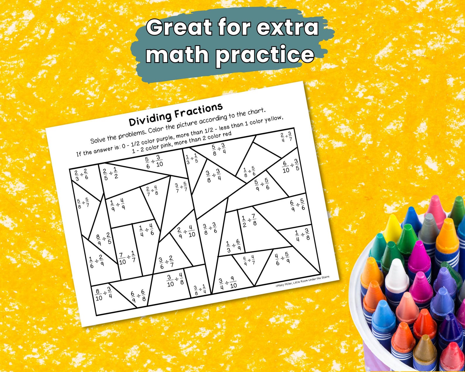 Fraction Operations Math Color by Number Pages - Math Worksheets - No ...