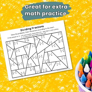 Fraction Operations Math Color by Number Pages - Math Worksheets - No ...