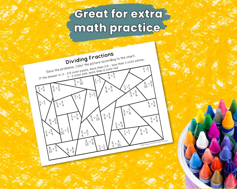 Fraction Operations Math Color by Number Pages - Math Worksheets - No ...