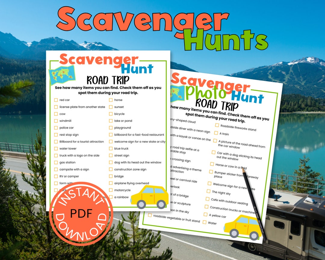 Road Trip Scavenger Hunt Printables - Family Printable Game for ...