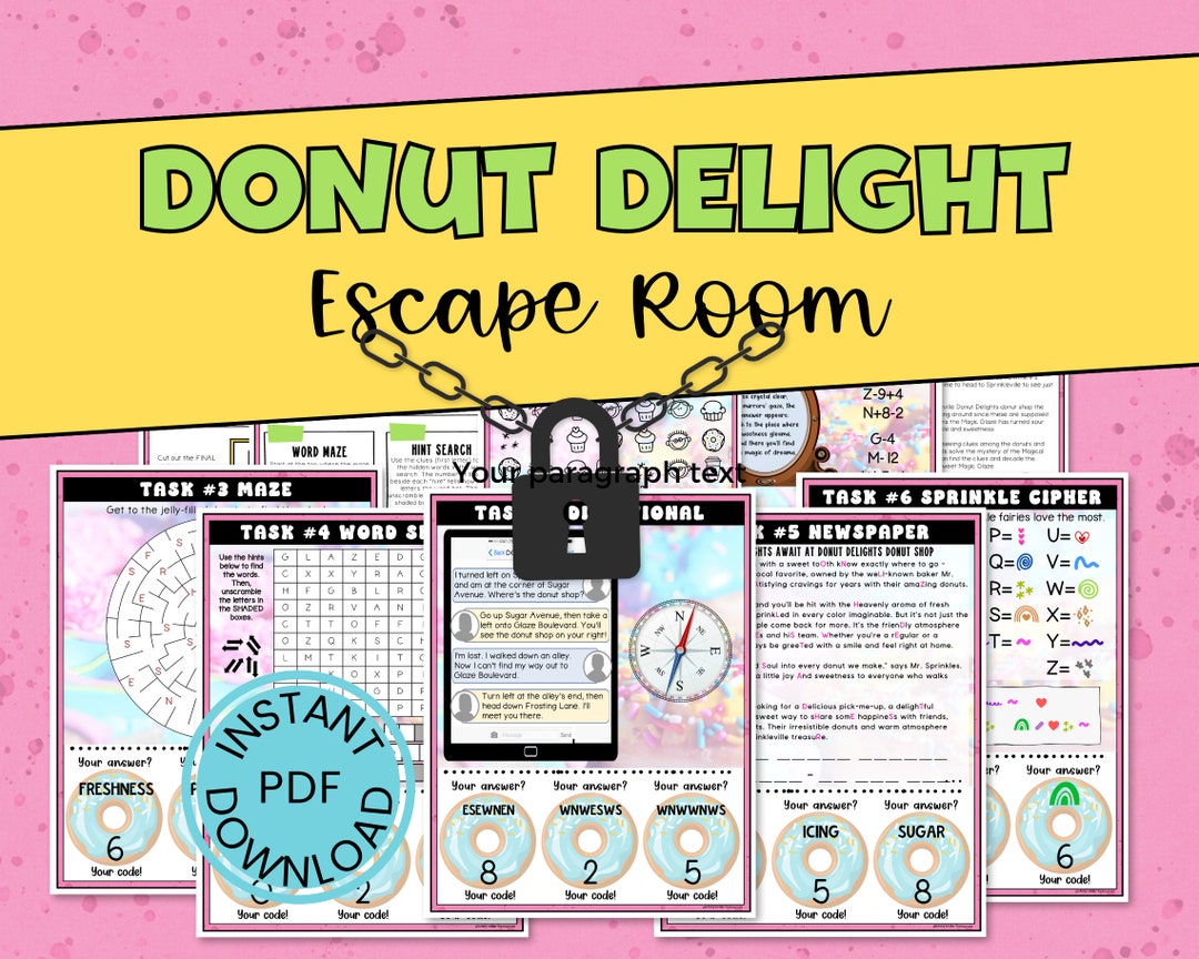 Donut Escape Room - Fun Printable Puzzle Game for Kids - National Donut ...