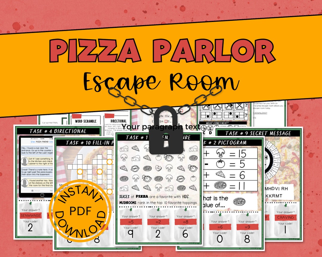 Pizza Escape Room - Fun Printable Puzzle Game for Kids - National Pizza ...