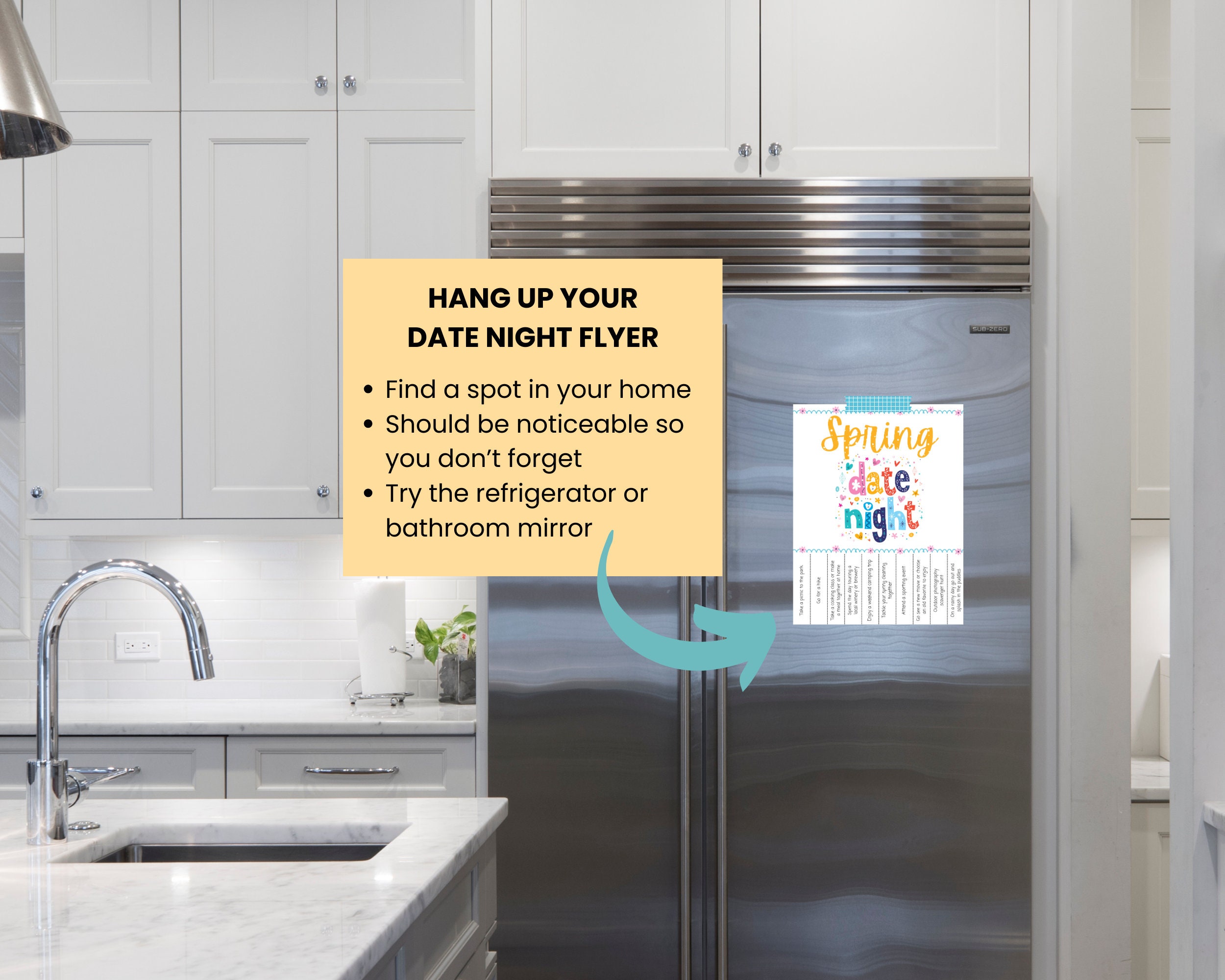 50 Date Ideas on Tear off Flyers - Seasonal Date Night Fun - Etsy