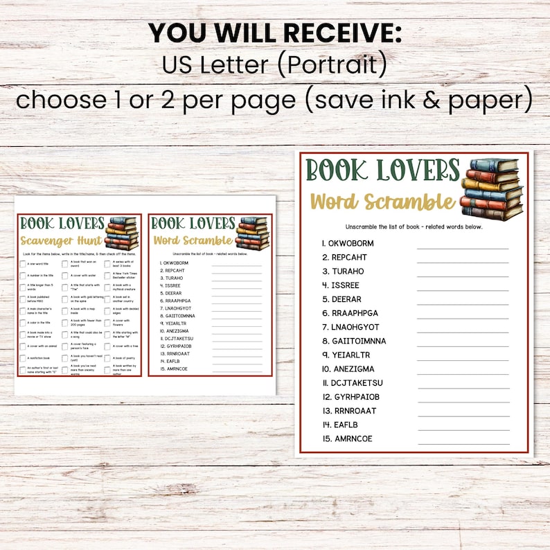 Book Club Games Bundle, Book Lovers Party Game Icebreakers, Reading ...