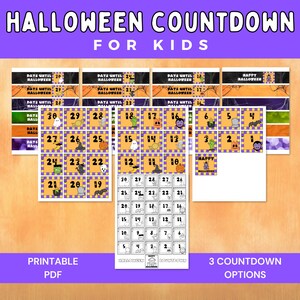 Halloween Printable Advent Calendars for Kids - Color Page, Countdown ...