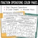 Fraction Operations Math Color by Number Pages Math Worksheets No Prep ...