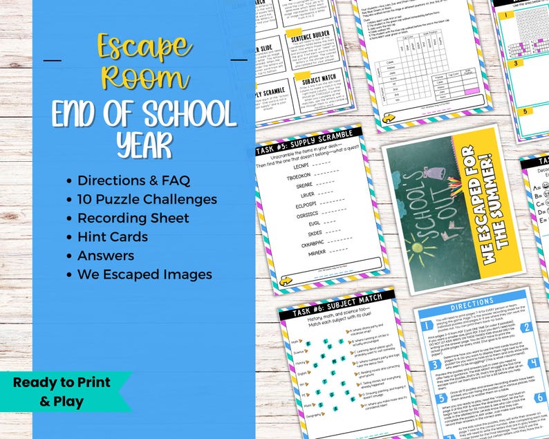 Printable Escape Room for Tweens, Teens, & Kids - End of the School ...