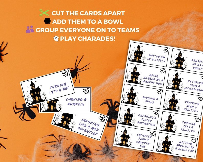 Halloween Charades Game for Teens & Adults - Printable Halloween Party ...
