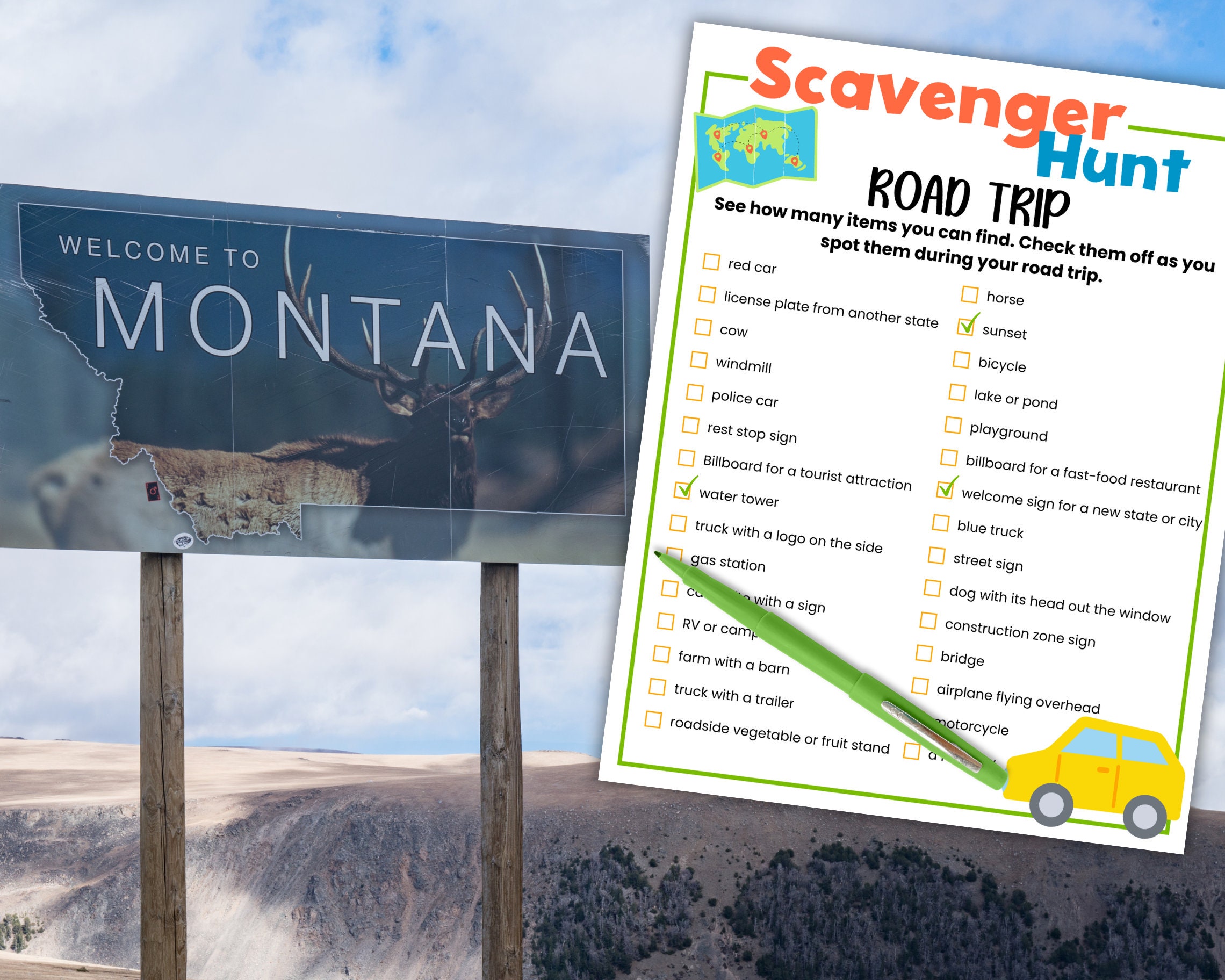 Road Trip Scavenger Hunt Printables - Family Printable Game for ...