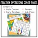 Fraction Operations Math Color by Number Pages Math Worksheets No Prep ...